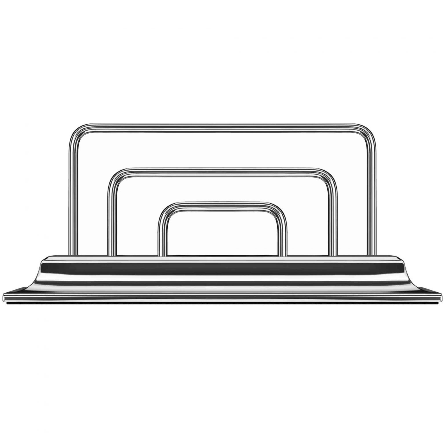 Shiny chrome plated Desk Letter Rack - El Casco