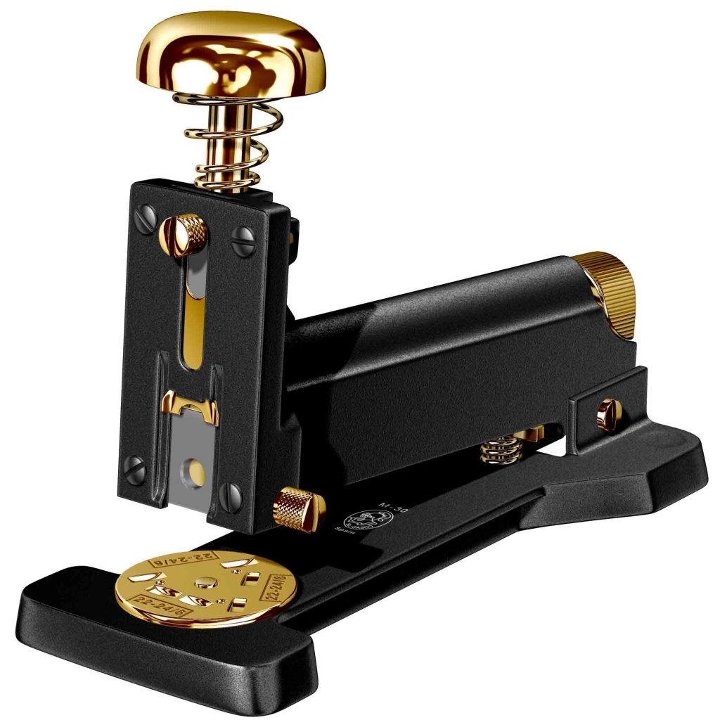 23K gold plated and black M-30 Desk Stapler - El Casco